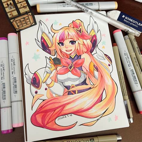 Seraphine And Star Guardian Seraphine League Of Legends Drawn By Crevettavt Danbooru
