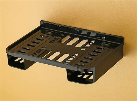 Wall Mounted Plastic Set Top Box Stand Cum WiFi Router Stand With 2 Remote Holder Black