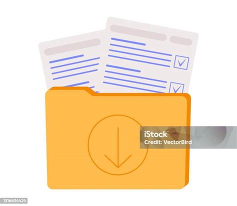 종이 시트와 스티커 노트오렌지 문서 폴더 플랫 스타일의 벡터 일러스트레이션 파일에 대한 스톡 벡터 아트 및 기타 이미지 파일