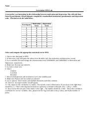 Correlation SPSS Lab Doc Name Correlation SPSS Lab A Researcher Was Interesting In The