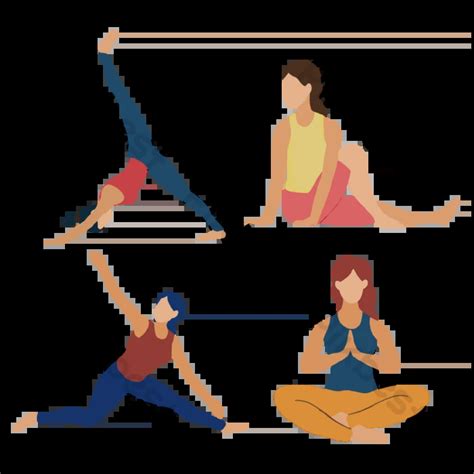 연습 요가 스포츠 여성 캐릭터 액션 일러스트 Png Psd 무료 다운로드 Pikbest