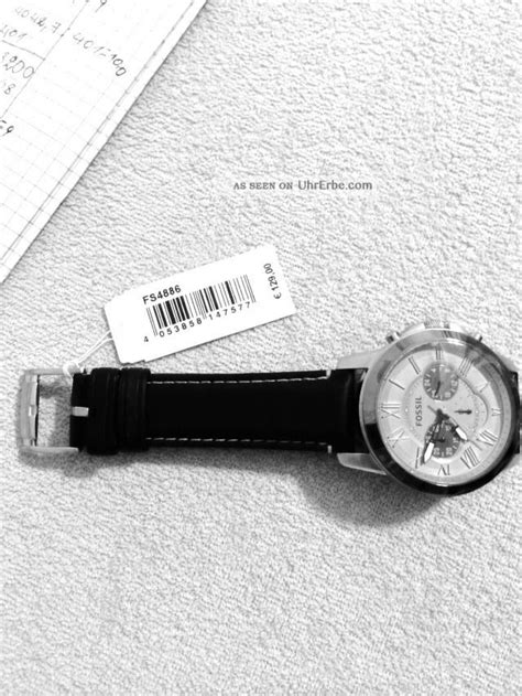 Fossil Fs 4886 Chronograph Leder Armband Herren Analog Uhr 4053858147577