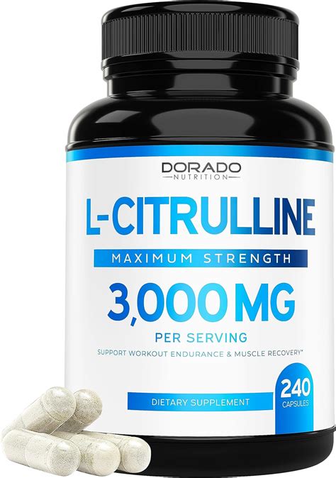L Citrulline 3000mg Supplement 240 Capsules Support L