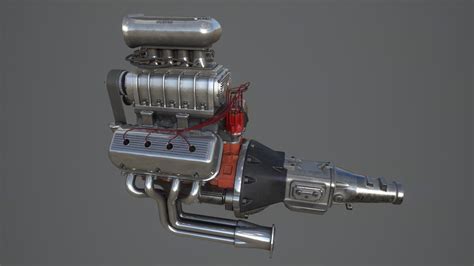 3d Model Hemi Gasser V8 Engine Vr Ar Low Poly Cgtrader