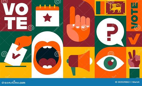 Sri Lanka Vote Election Concept Design Modern Geometric Style Poster