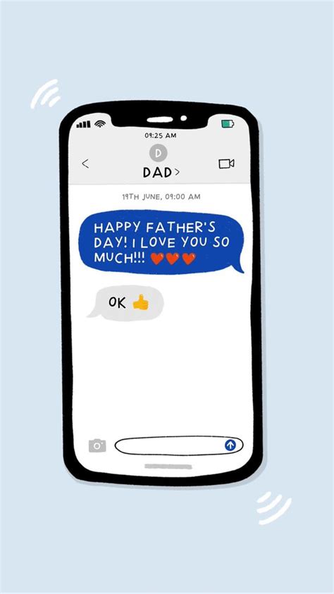 Funny Fathers Day Card Classic Dad Text Message Illustration By