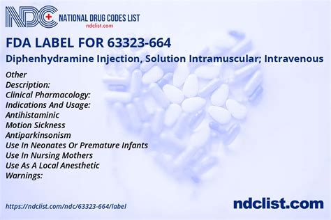 Fda Label For Diphenhydramine Injection Solution Intramuscular Intravenous Indications