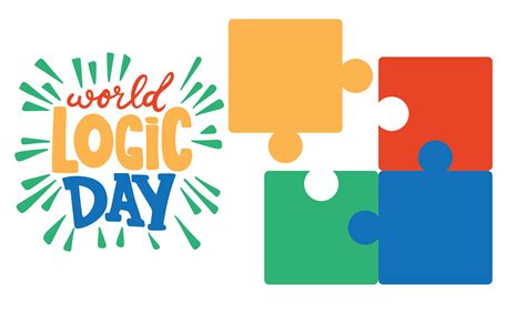 World Logic Day Text Banner Handwriting Text World Logic Day Lettering Puzzles Hand Drawn
