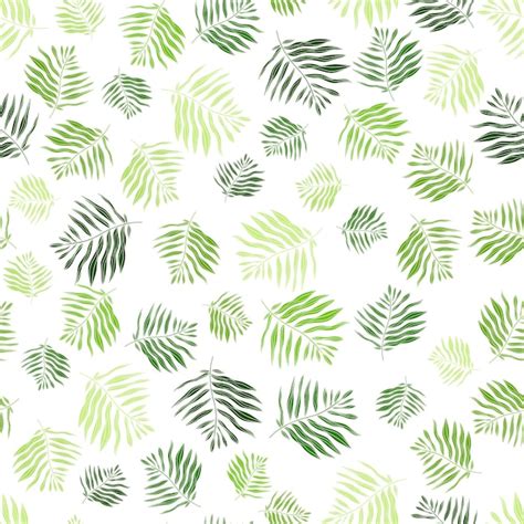 잎이 있는 열대 배경 원활한 꽃 정글 패턴 프리미엄 벡터