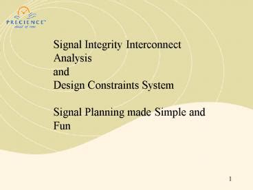 PPT Signal Integrity Interconnect Analysis PowerPoint Presentation Free To View Id 27e2b