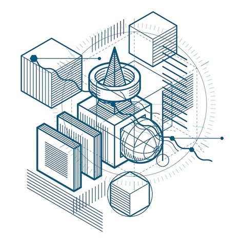 Premium Vector Isometric Abstract Background With Linear Dimensional Shapes Vector 3d Mesh