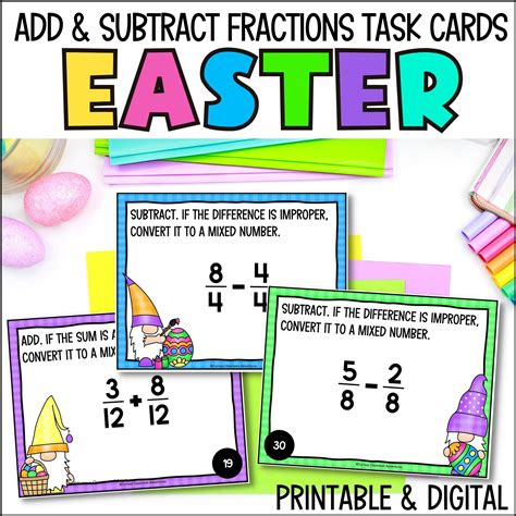 Easter Adding And Subtracting Fractions Curious Classroom Adventures