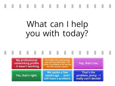 Match The Answers With Questions Find The Match