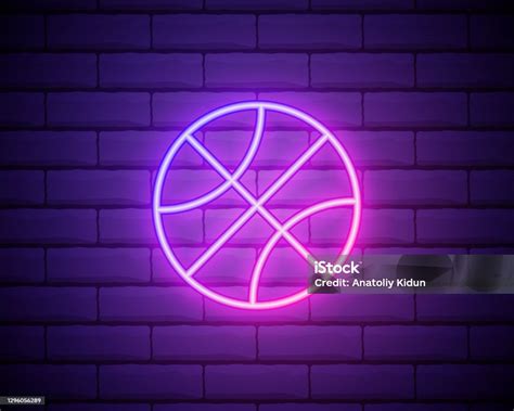 농구 네온 아이콘 벡터 디자인 요소 농구 기호 네온 라이트 배너 디자인 요소 다채로운 현대 디자인 트렌드 밤 밝은 광고 밝은 기호 벡터 일러스트레이션 0명에 대한 스톡 벡터