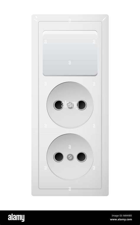 Electrical Socket Type C With Switch Power Plug Vector Illustration Realistic Receptacle From