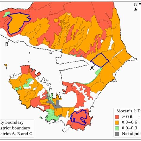 Spatial Autocorrelation Analysis Outputs A Global Morans I Value Download Scientific