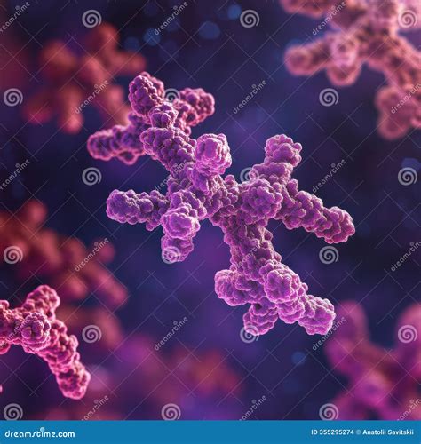 Close Up View Of A Molecular Rna Chain Surrounded By Viruses Showcasing Intricate Biological