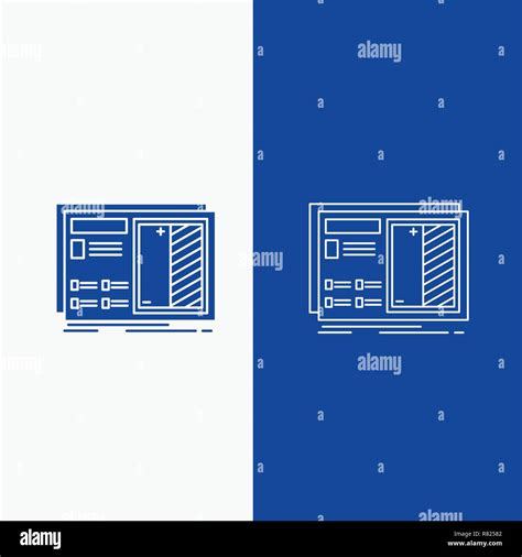 Blueprint Design Drawing Plan Prototype Line And Glyph Web Button