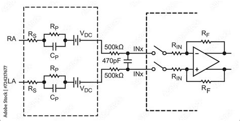 Technical Schematic Diagram Of Analog Electronic Device Vector Drawing Electrical Circuit With