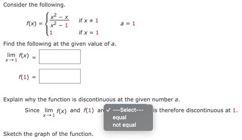 solved consider the following x² f x x2 1 x if x 1 a