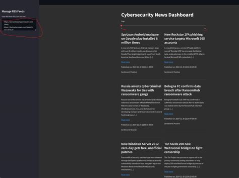 Shubhendu S On Linkedin Github Sivolko Cybersecurity News Dashboard