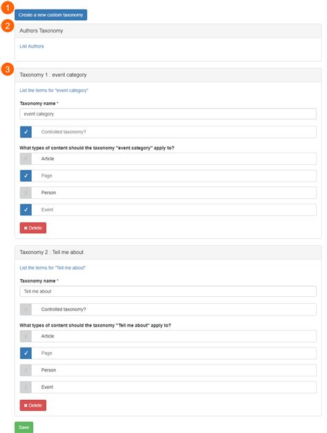 Taxonomy Administration Oxford Mosaic