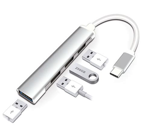 Ultra Slim Port Super Speed Usb Hub With Usb C Interface X Usb X Usb