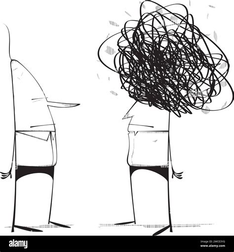 bald headed man and fuzzy headed man stock vector image and art alamy