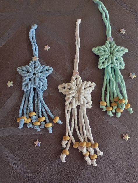 Стилни коледни малки Макраме звездички Handmasters Bg