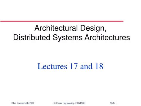 ppt architectural design distributed systems architectures