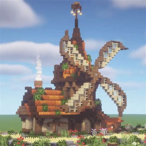The Best Minecraft House Ideas Fantasy Minecraft Windmill Farmhouse