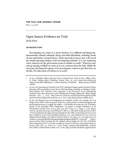 Open Source Evidence On Trial Berkeley Human Rights Center