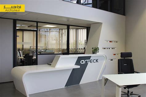 نمونه های میز منشی مدرن اجرا شده با کورین خط معمار