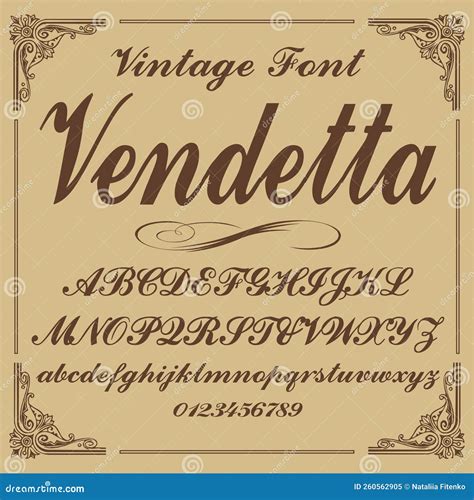 Font Typeface Script Old Style Vintage Script Font Stock Illustration Illustration Of