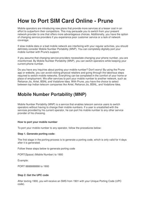 PPT How To Port SIM Card Online PowerPoint Presentation Free Download ID 12067006