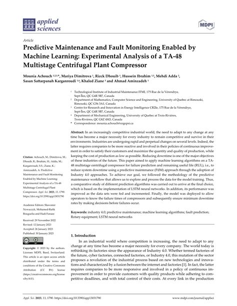 Pdf Predictive Maintenance And Fault Monitoring Enabled By Machine