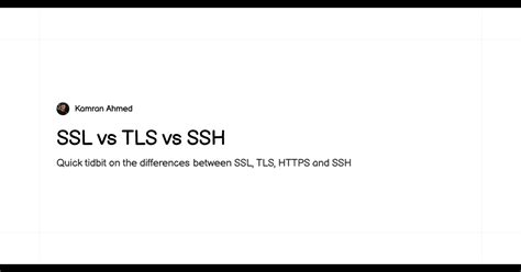 Ssl Vs Tls Vs Ssh Roadmap Sh