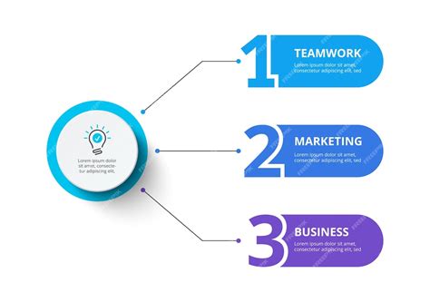 Premium Vector Modern Scheme With 3 Numbers Elements Connected To Main Circle Infographic