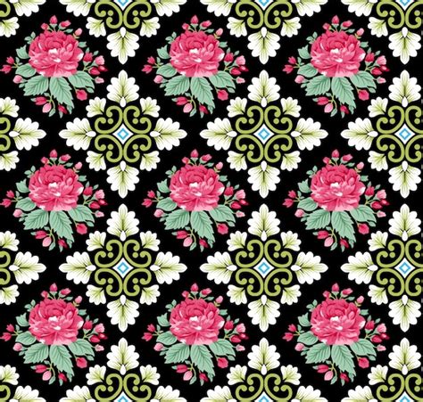 Premium Vector Flowers And Leaf Repeat Pattern Design Vector Illustration