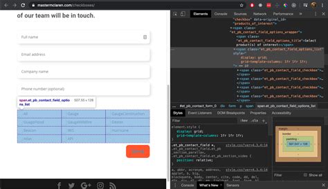 Is There Any Way To Align Checkboxes In Divi Contact Form Custom Css Suggestions Stack Overflow