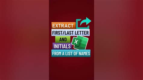extract the initials from a list of names in excel by pavan lalwani