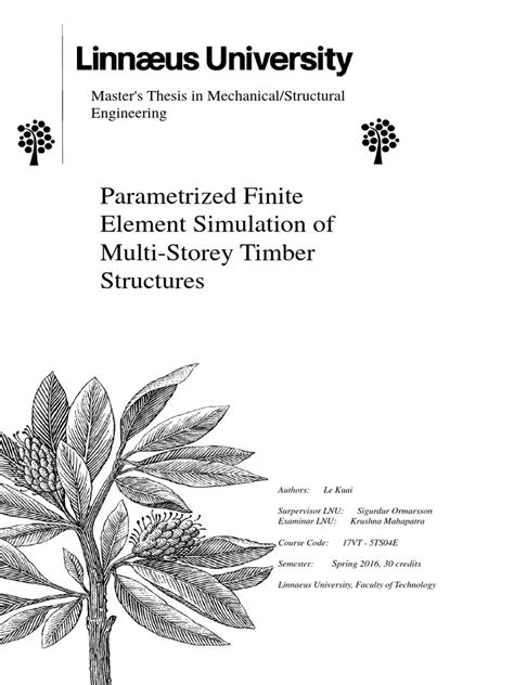 Parametrized Finite Element Simulation Of Multi Storey Timber