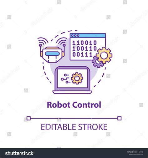 Robot Control Concept Icon Robotics System Stock Vector Royalty Free 1551142718 Shutterstock