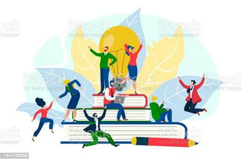 만화 아이디어 전구 벡터 일러스트에 만족 하는 비즈니스 팀에서 창조적 인 사람 성공 팀워크 컨셉의 사업가 여성 캐릭터 중간