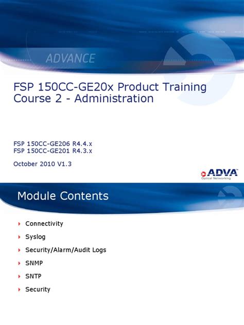 Adva Training Fsp 150cc Ge20x R4x Course 2 Administration Pdf Port Computer Networking