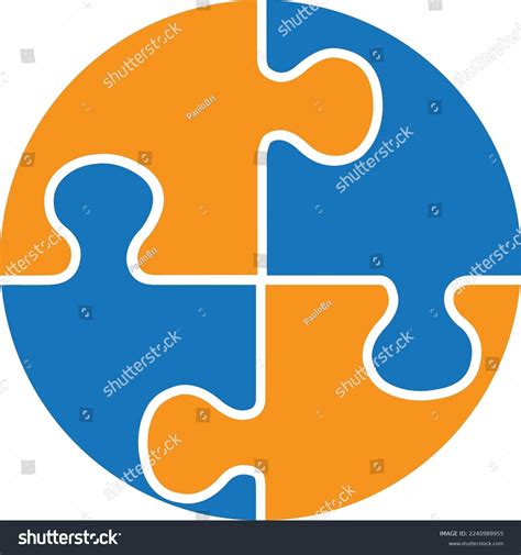 Puzzle Logo Design Vector On White Stock Vector Royalty Free