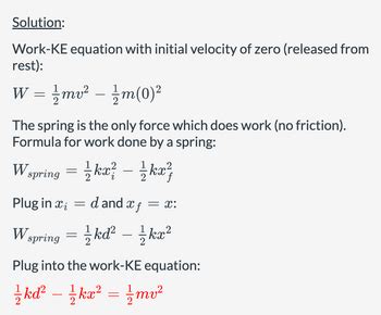 Answered Work By A Spring A Block With A Mass Of M Is Attached To A Horizontal Spring With A