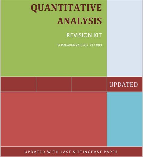 Quantitative Analysis Revision Kit Kasneb Cpa Atd Cs Ccp Cifa