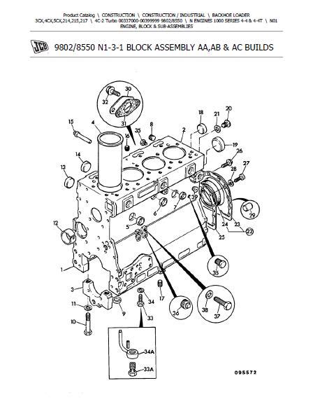 Jcb 4c 2 Turbo Backohe Loader Parts Catalogue Manual Serial Number 0