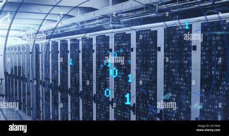 Image Of Looping Binary Codes In Circular Tunnel Over Bars On Server